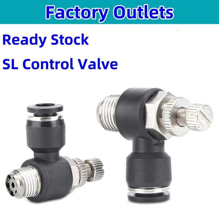 Ready Baking Pneumatic Trachea Quick Joint Throttle Valve Speed Regulating Valve SL4 6 8 10 12 ...