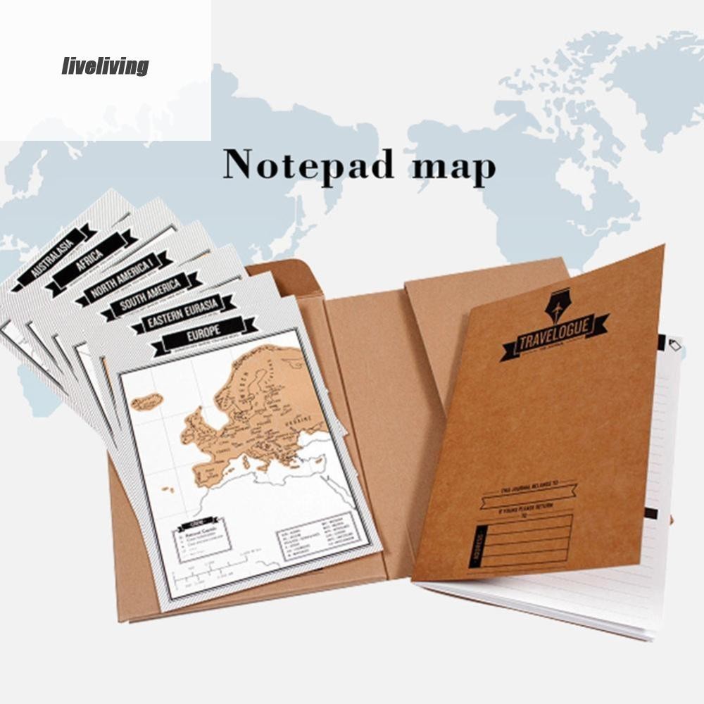 Journal Diary Notebooks Scratch World Map Travelogue Travel Log ...