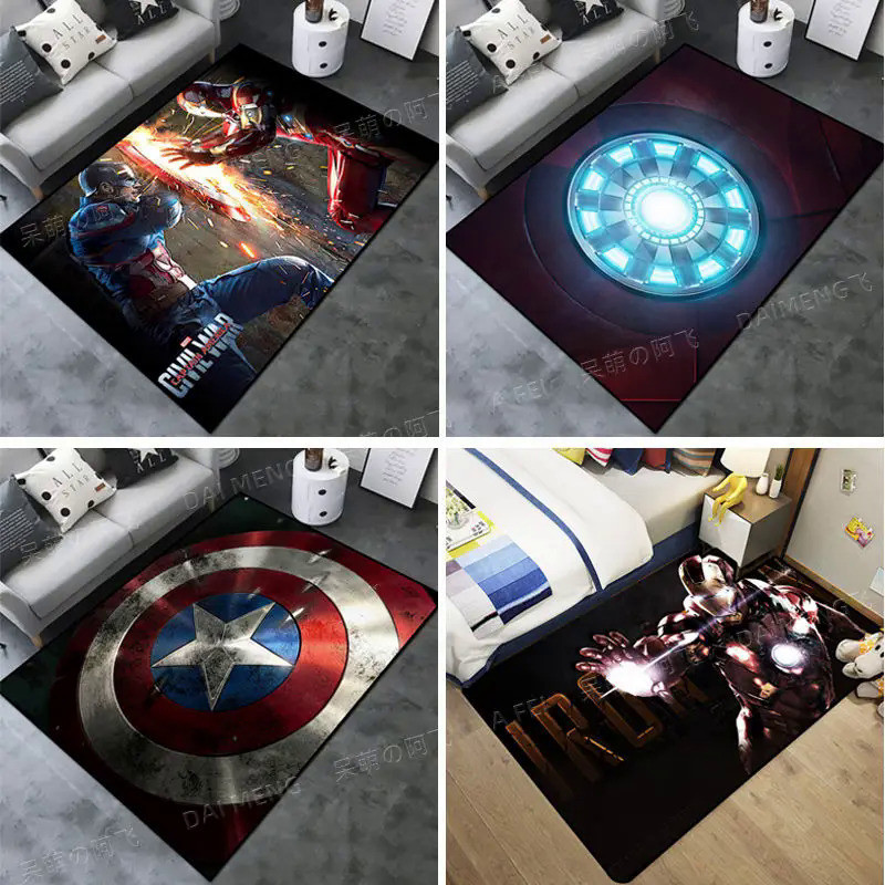 Marvel The Avengers Super Hero Captain America Carpet Iron Man Lounge ...