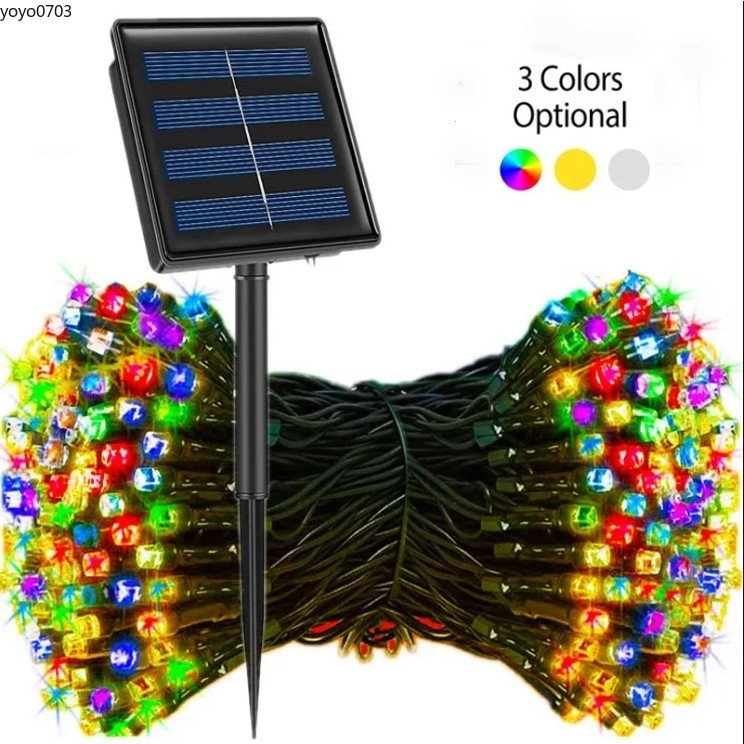2024 Ready Stock 22M 12M LED Lamp 200 Leds Solar Fairy String Light 8 ...