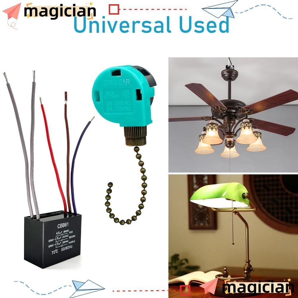 MAGIC 2pcs 3 Speed Fan Switch, Copper Green Ceiling Fan Pull Chain ...