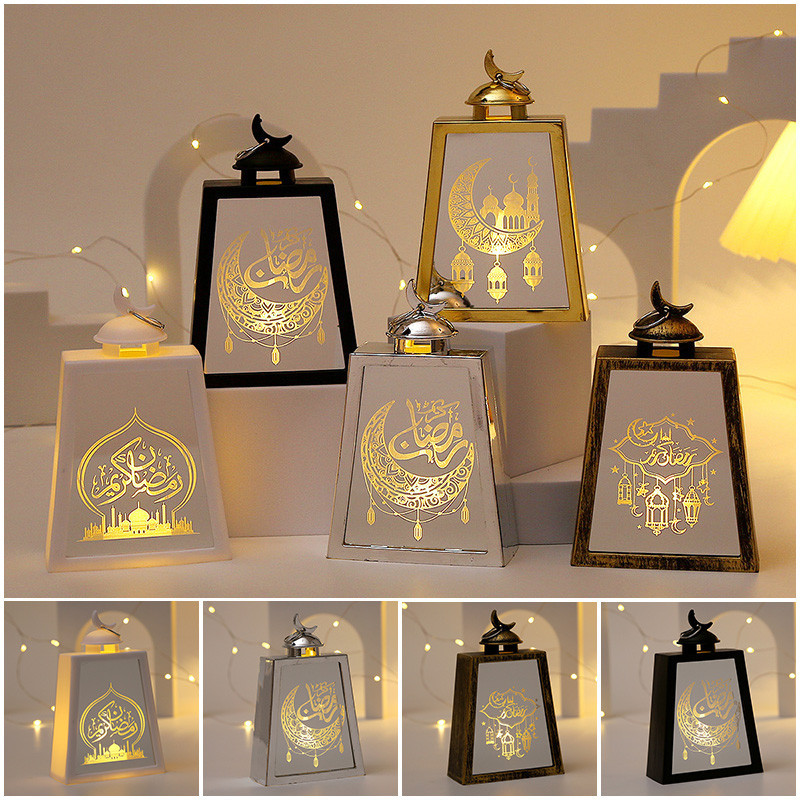 Eid Mubarak LED Night Light Star Moon Castle Pattern Lamp Ramadan Home ...