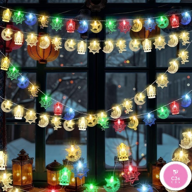 C3S Ramadan Lights, Warm White Ramadan String Lights, Battery Operated ...