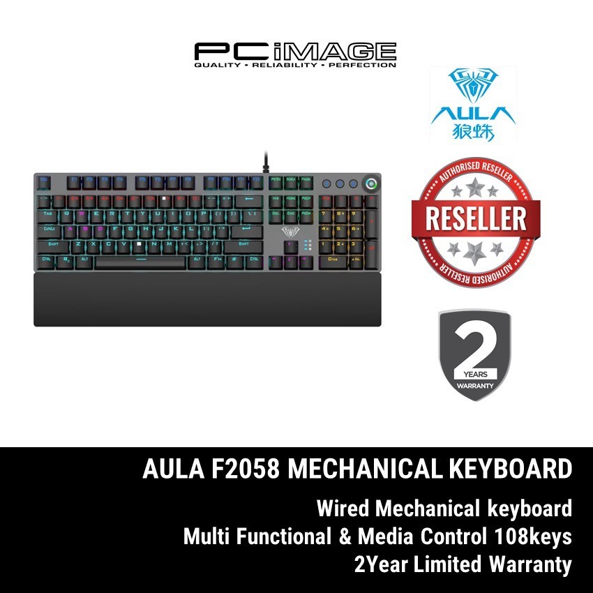 AULA F2058 WIRED MECHANICAL GAMING KEYBOARD RAINBOW BACKLIGHT | Shopee ...