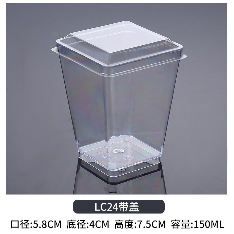 (Ready Stok) Square jelly mousse tiramisu pudding icecream cup with lid ...