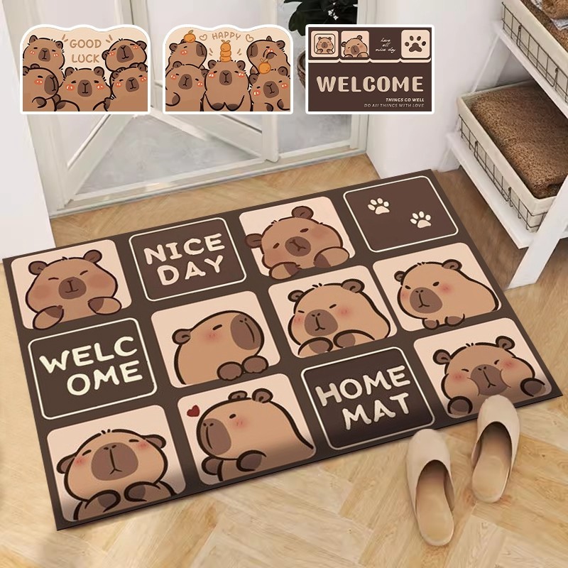 Cute Capybara Floor Mat Living Room Carpet Bathroom Entrance Anti-slip ...