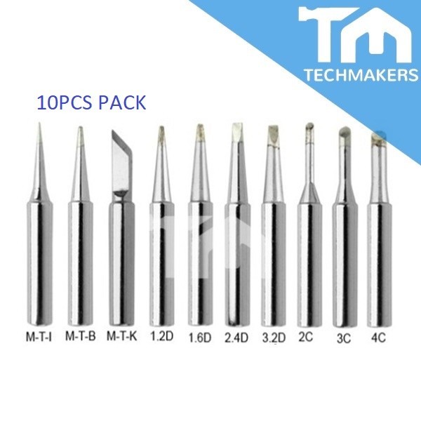10-in-1 HAKKO Solder Soldering Tip 900M-T Conical Straight Sharp Chisel ...