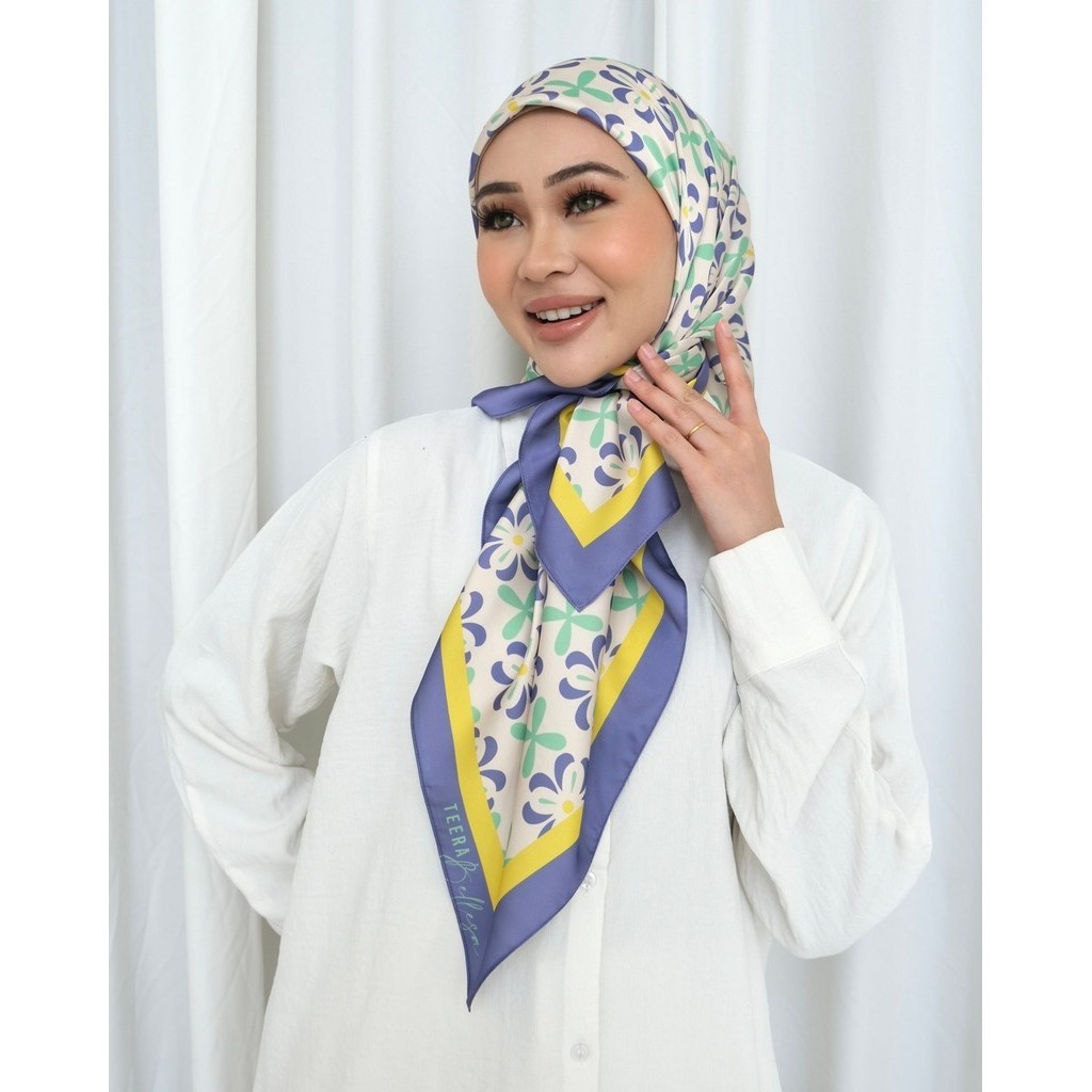 Teera Bellesa Eid Love Square Satin in Purple Mint | Shopee Malaysia