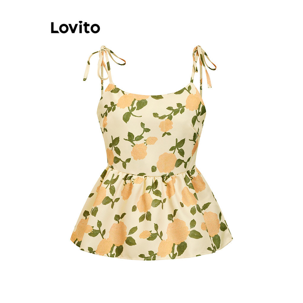 Lovito Cute Floral Jacquard Tank Top for Women LNE41159 Lovito Tank Top ...