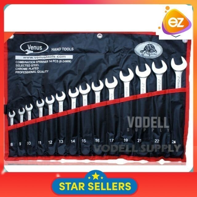 Original VENUS CRV14 Combination Wrench Spanner Set Tools Set 8-24mm 14 ...