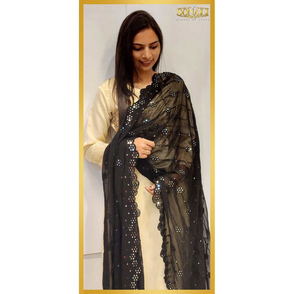 Sonali Premier Quality Women's Shawls Mirror Work Dupattas - Color ...