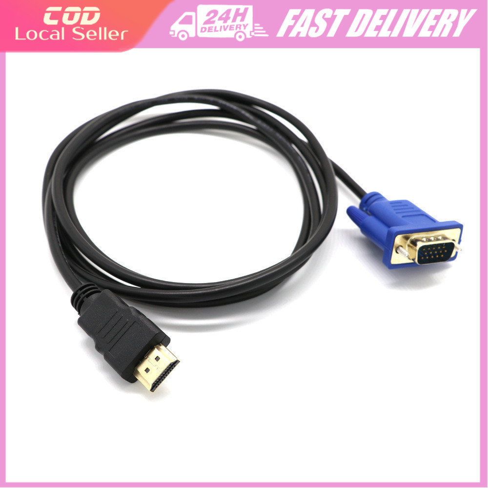 1M/1.8M/3M Connector Cable HDMI To VGA Converter Male 1080P Video ...