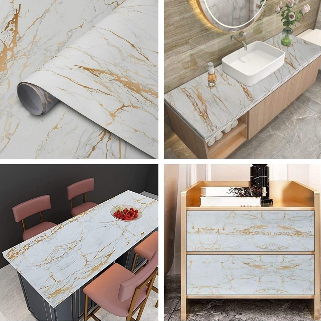 (Marble) Jade Texture Wallpaper Sticker PVC Waterproof Self-Adhesive ...