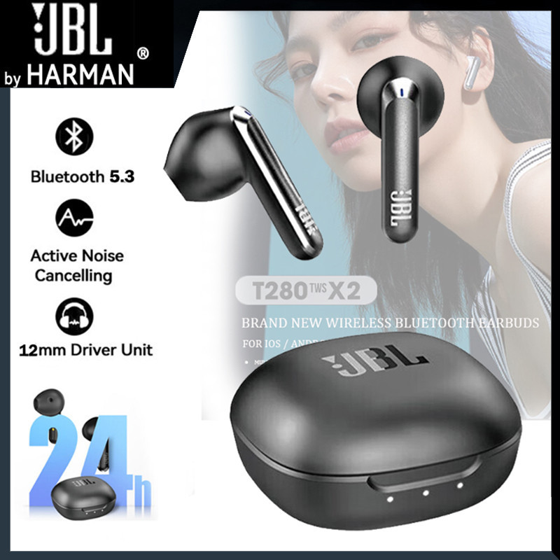 JBL T280TWS X2 True Wireless Bluetooth Headphones In-Ear Earbuds Built-in Microphone JBL ...