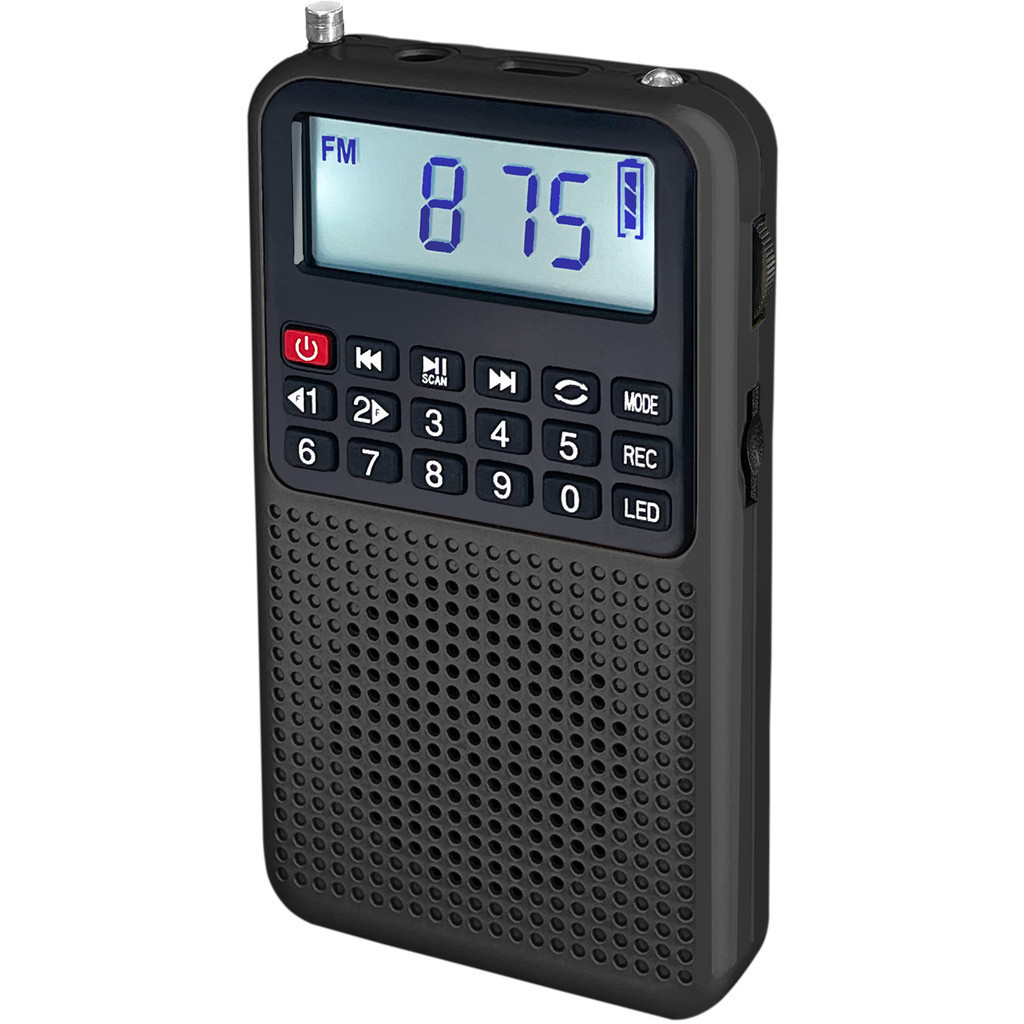 Mini Portable FM Radio Rechargeable Bluetooth MP3 Player Recorder with ...