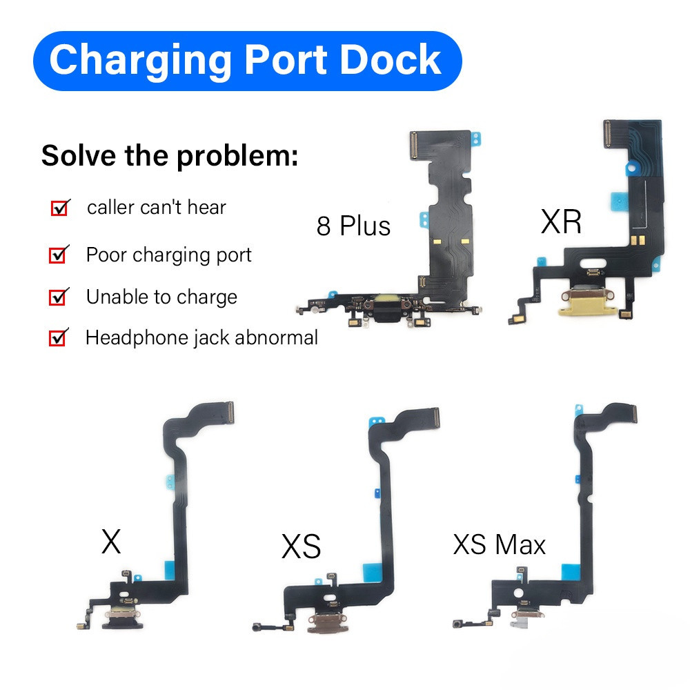 USB Charging Port Dock For Iphone 8 Plus X XR XS Max Charging Jack Plug ...