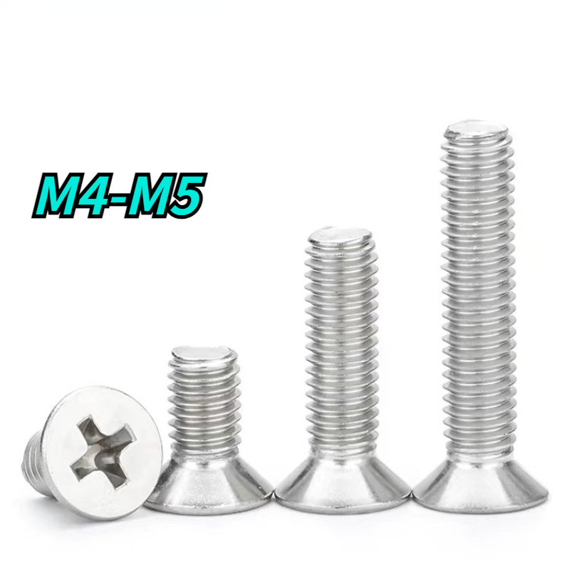 [HNK] 304 Stainless Steel Flat Head Screw Countersunk Head Screw Phillips Screw Extension Bolt ...