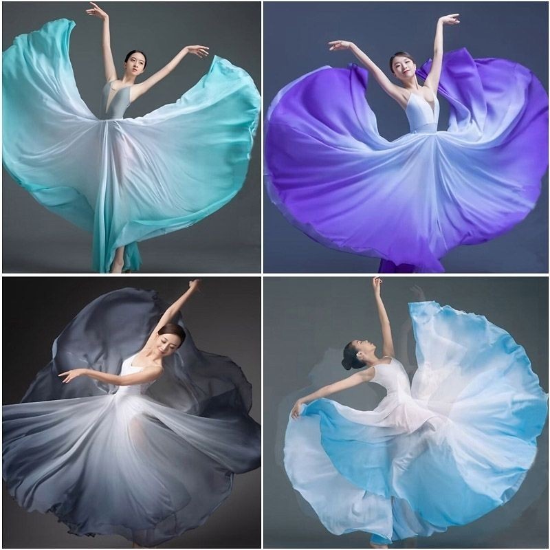 720 Degree Classical Dance Costume Female Fairy Elegant Big Swing Skirt ...