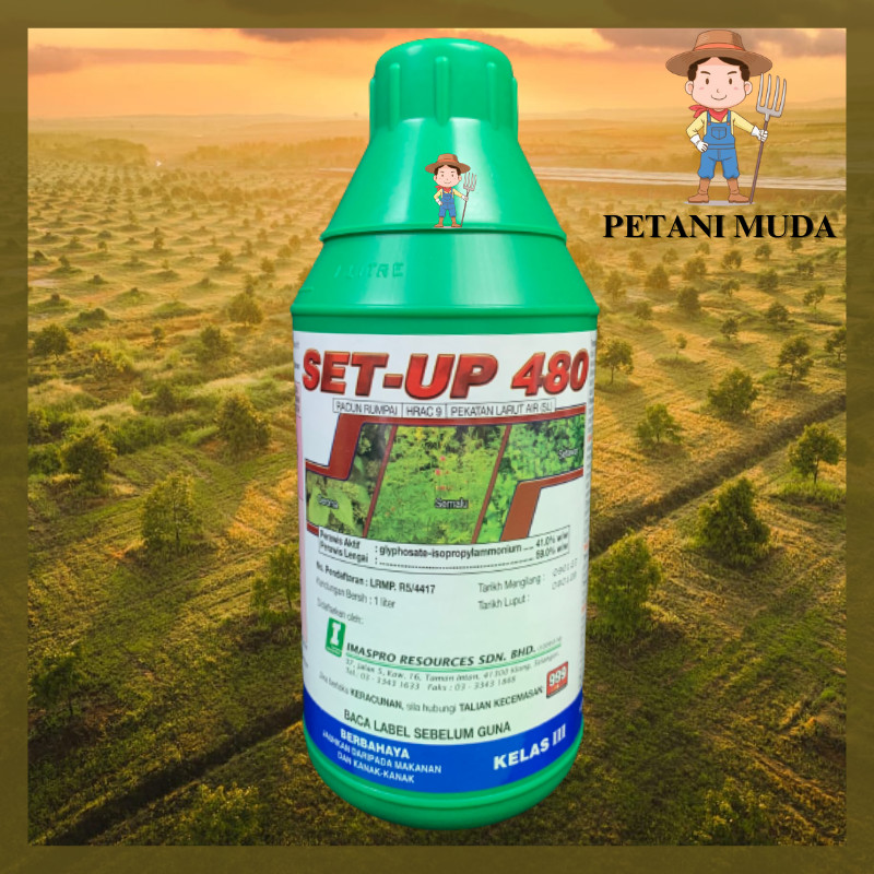 [ORIGINAL] 1L SET-UP 480 GLYPHOSATE 41% RACUN RUMPUT LALANG/RACUN ...
