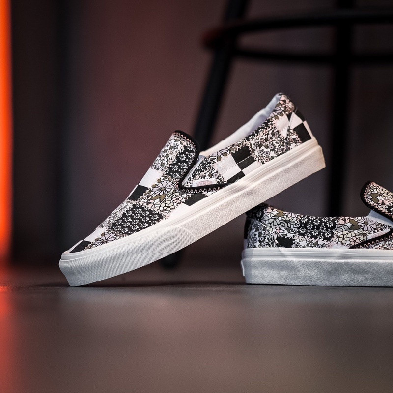 V4ns SLIP-ON PATCHWORK BUNGA “MULTI/MARSMELLOW” ASLI 100% | Shopee Malaysia