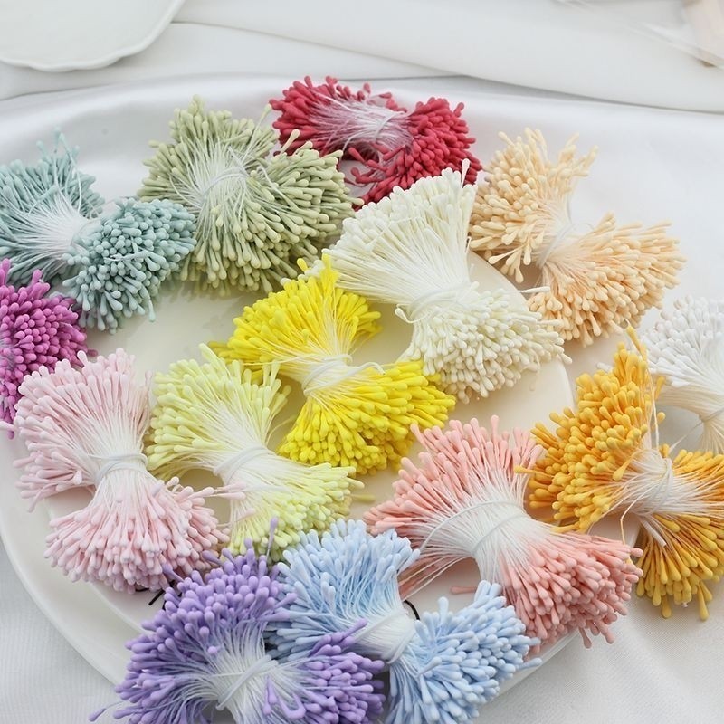 350~400pcs 2mm Matte Stamen Flower Stigma Artificial Flower Inti Bunga ...