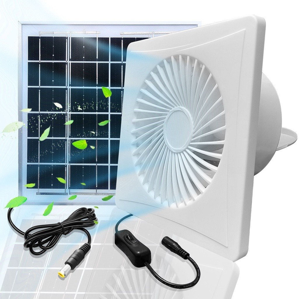 Kipas Udara Solar DC Kipas Ekzos Mini Solar 12V Peniup Udara 6Inci ...