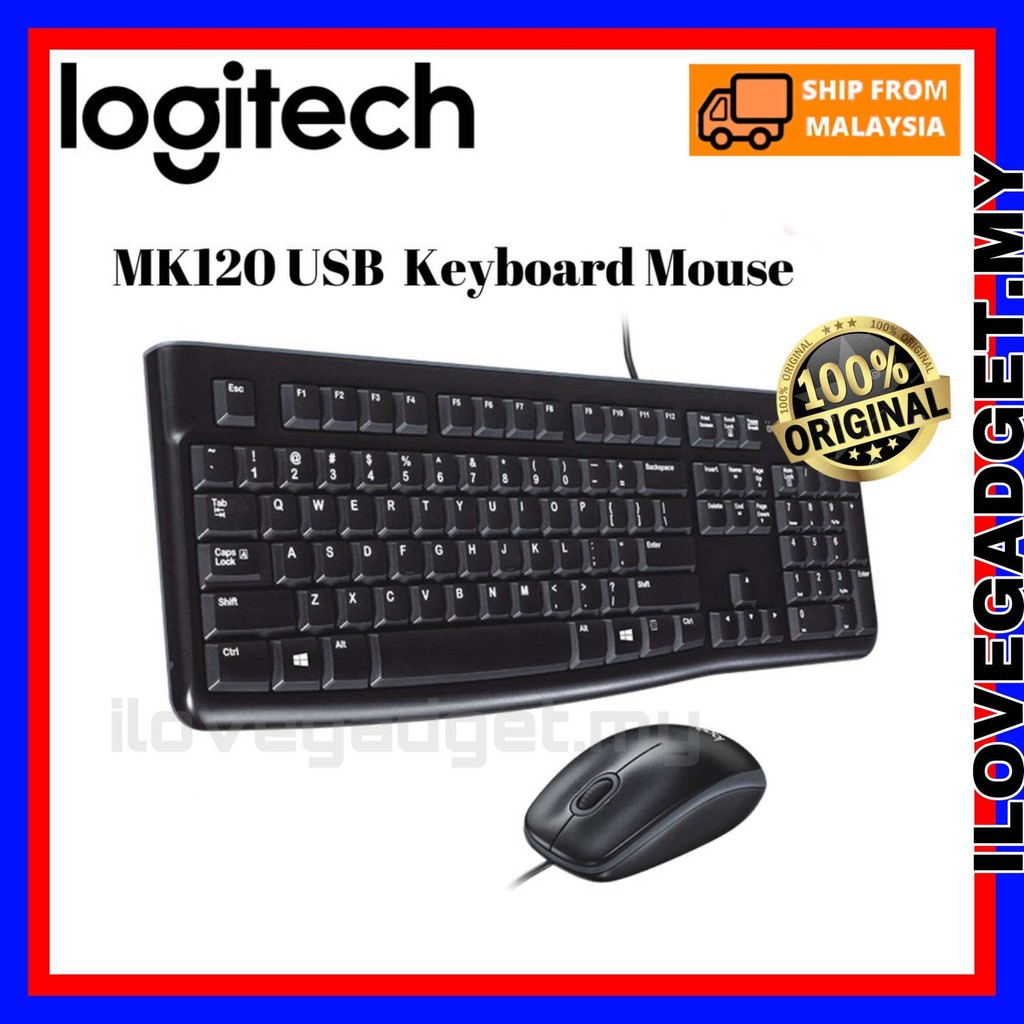 Logitech MK120 USB Keyboard Mouse Combo Set ORIGINAL For Laptop PC ...