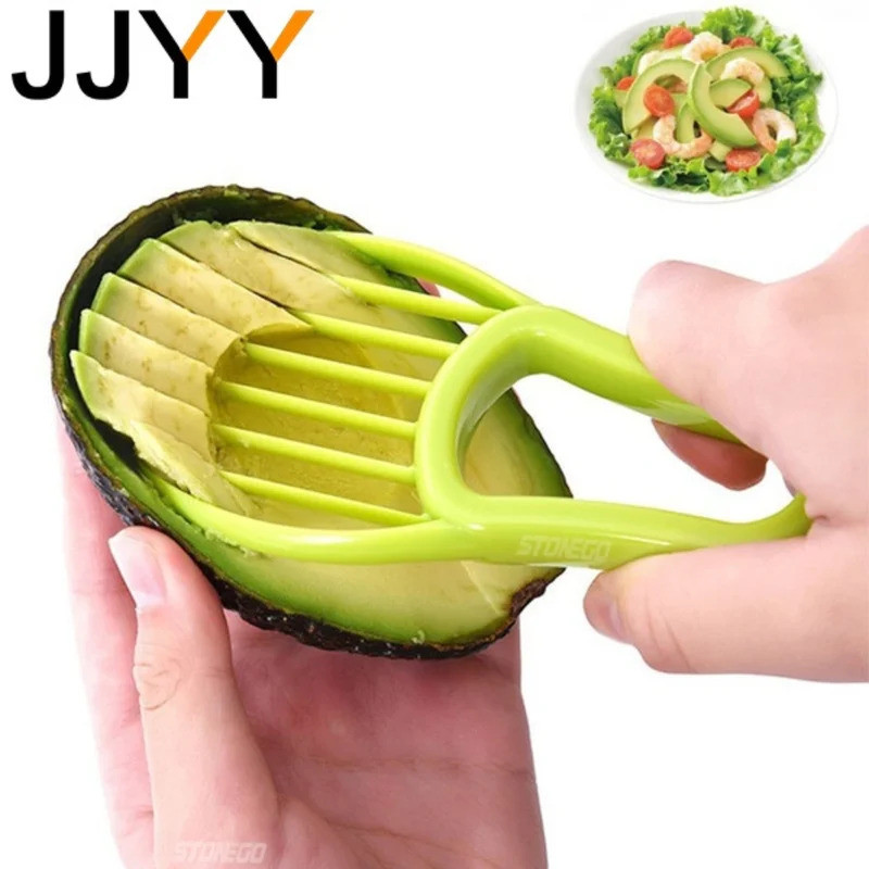 JJYY 3 In 1 Avocado Slicer Shea Corer Butter Fruit Peeler Cutter Pulp Separator Plastic Knife ...