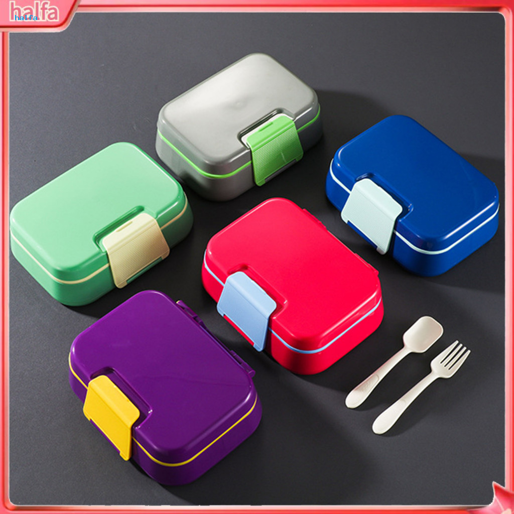 {halfa} 3 Compartment Lunch Container Child-friendly Latch Design Lunch ...
