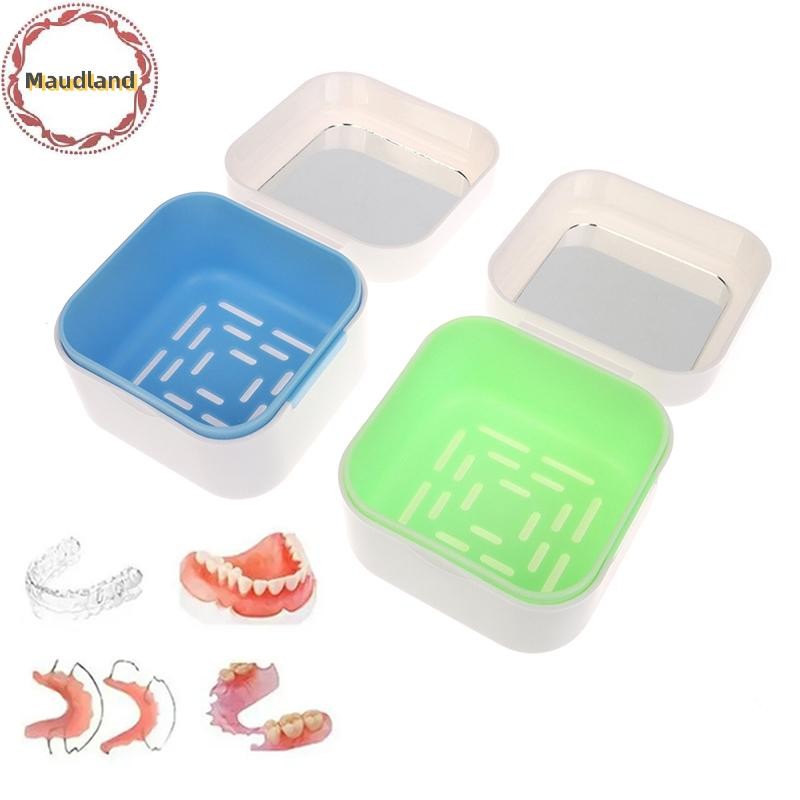 Maudland Denture Bath Box For Orthodontic Braces False Teeth Retainer ...