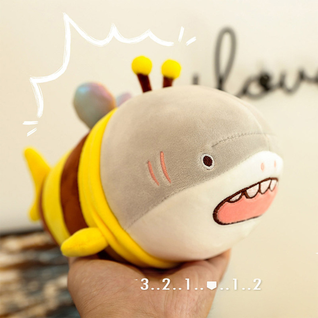 28cm Shark Bee Shark Bee Doll Shark Hug Pillow Action Figure Plush Toy ...