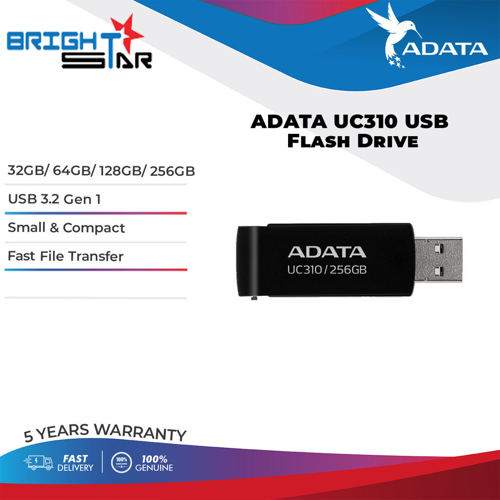 ADATA UC310 USB Flash Drive - 32GB/64GB/128GB/256GB | Shopee Malaysia