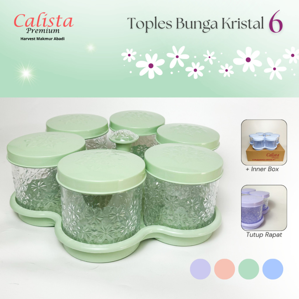 Calista Enam FLOWER CRYSTAL JAR / 6 LEAF EID CAKE JAR / Calista Set OF ...