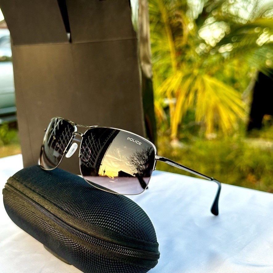 🇲🇾 READY STOCK POLICE DOUBLE BRIDGE FRAME HALF 400 UVA UVB PROTECTION ...