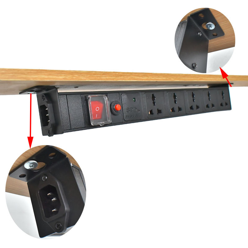 C14 port PDU Power Distribution Unit power strip Surge protection 2-17 Output Universal Hidden ...