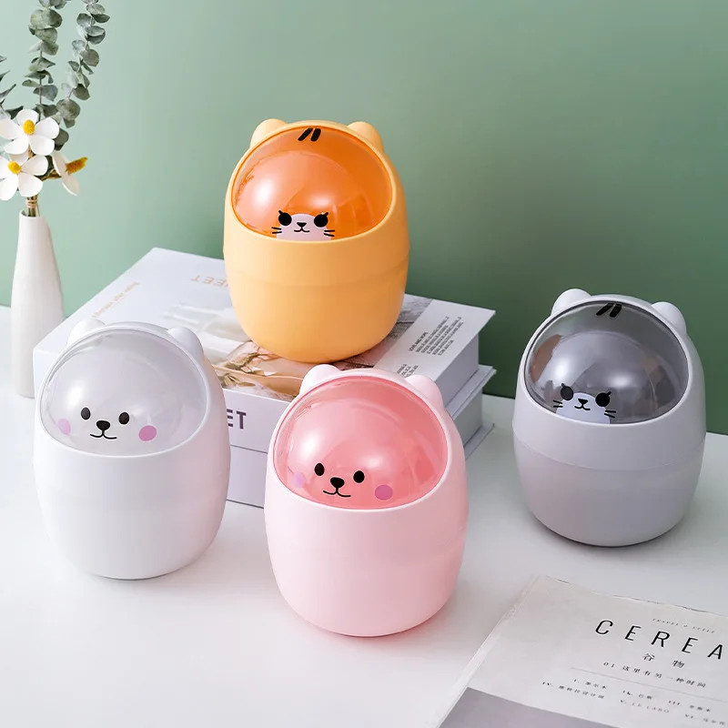 ⚡Mini Garbage Cans with Lid Trash Bin Mini Dustbin Tong Sampah Kecil ...