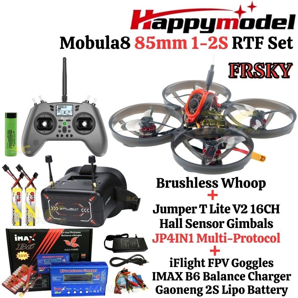 Happymodel Mobula8 85mm 1-2S X12 V3.0 5-IN-1 AIO Whoop +RadioMaster ...