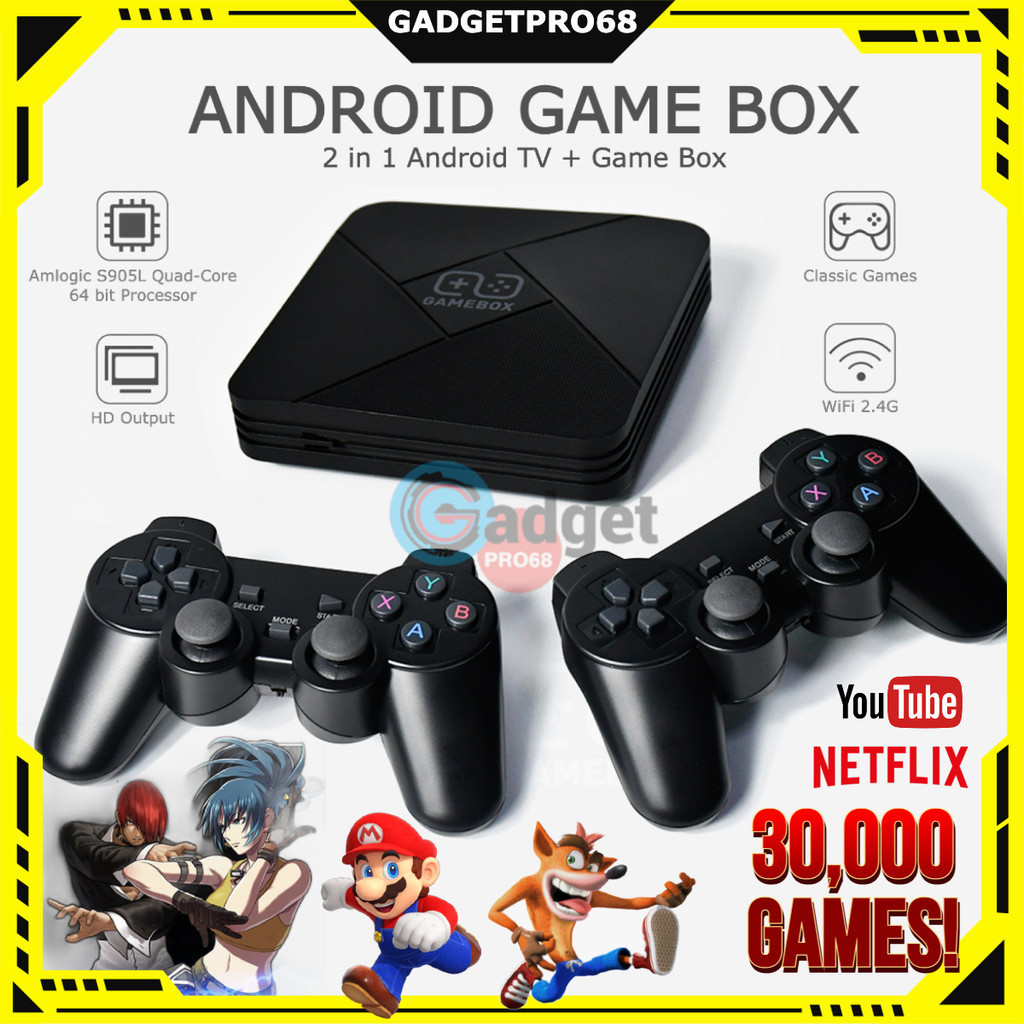 NEW 2 in 1 Android TV Box + Game Box 10K GAMES 4K HD Android Game Box ...