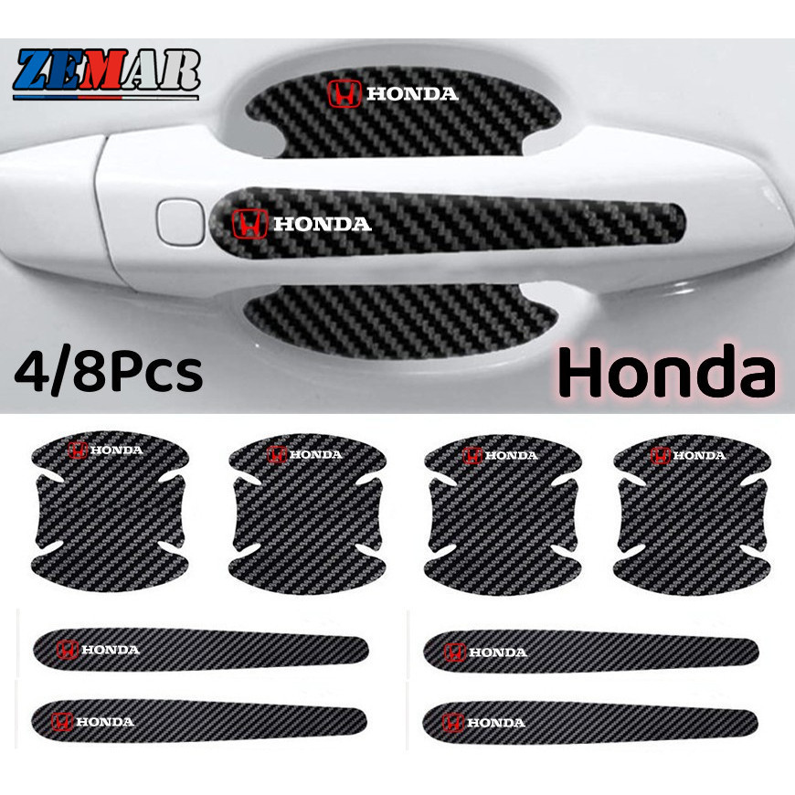 4/8Pcs Honda Carbon Fiber Car Sticker Carbon Fiber Protective Film Door ...