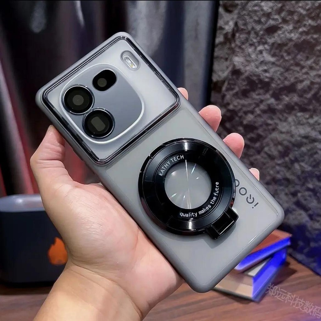For VIVO IQOO 12 Pro Case Soft TPU Transparent With Ring Stand Magnetic ...
