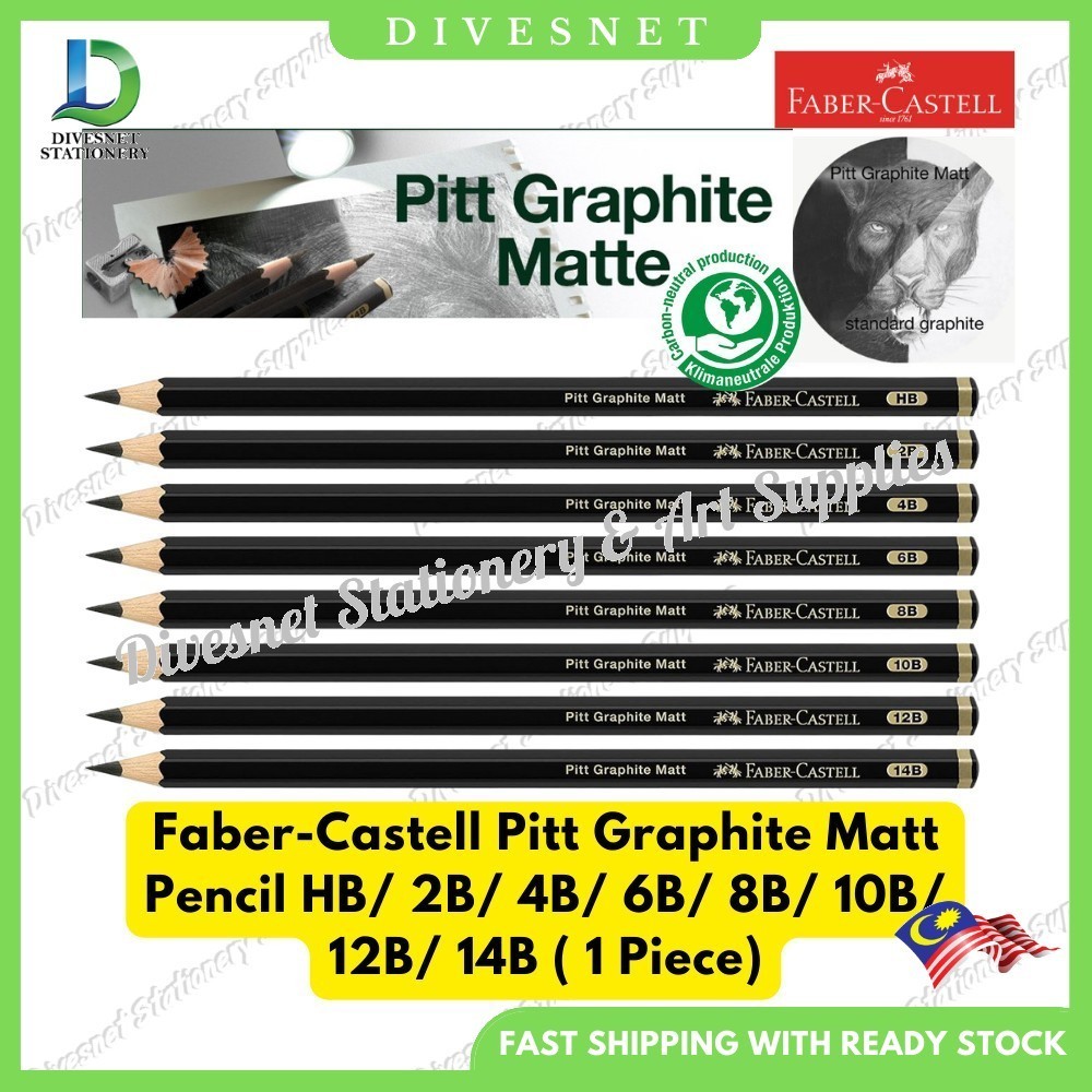Faber-Castell Pitt Graphite Matt Pencil HB/ 2B/ 4B/ 6B/ 8B/ 10B/ 12B ...