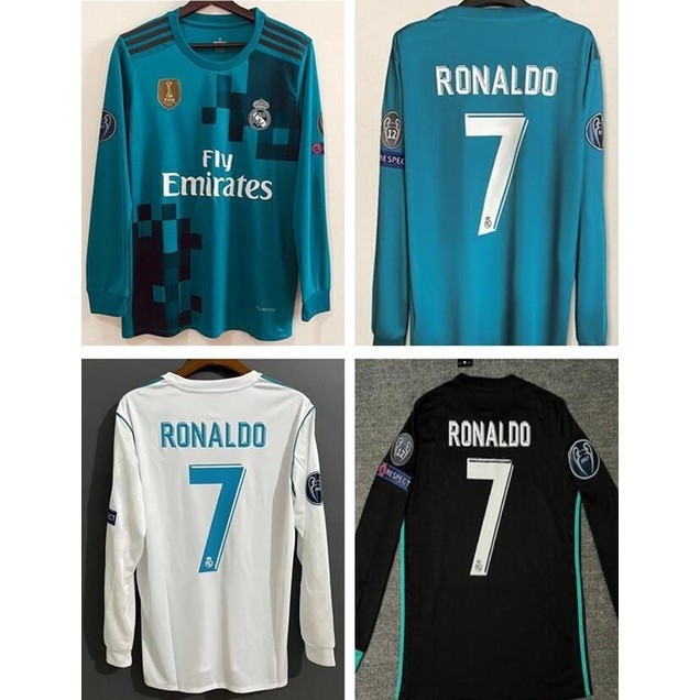 2017 2018 Real Madrid Home Away Third Retro Ronaldo RMD Long Sleeve ...