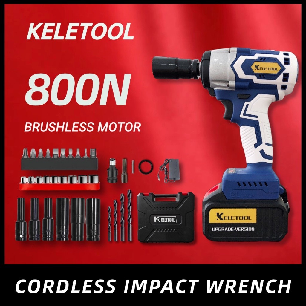 KELETOOL Brushless Impact Driver Battery Drill Cordless High Torque ...