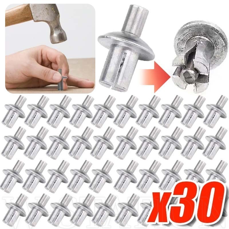 30Pcs M5 7/9/11mm Hammer Drive Expansion Rivets - Tapping Piercing ...