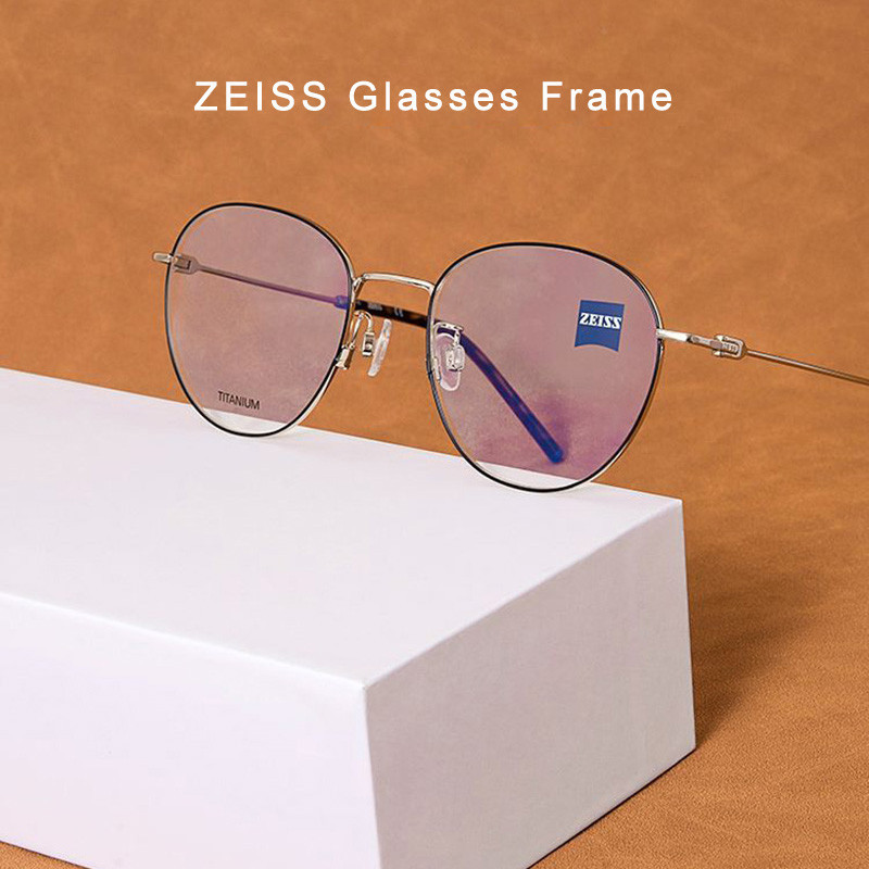 ZS22115 ZEISS Spectacles Non-allergic Pure Titanium Round Frame ...