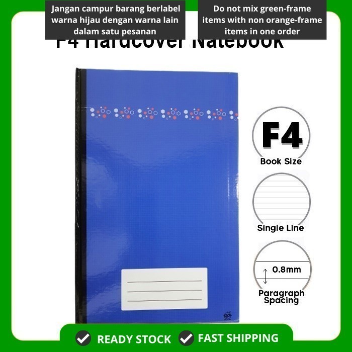 🔥 F4 CP Hard Cover Quarto Book Long Exercise Note Book (Single Line ...