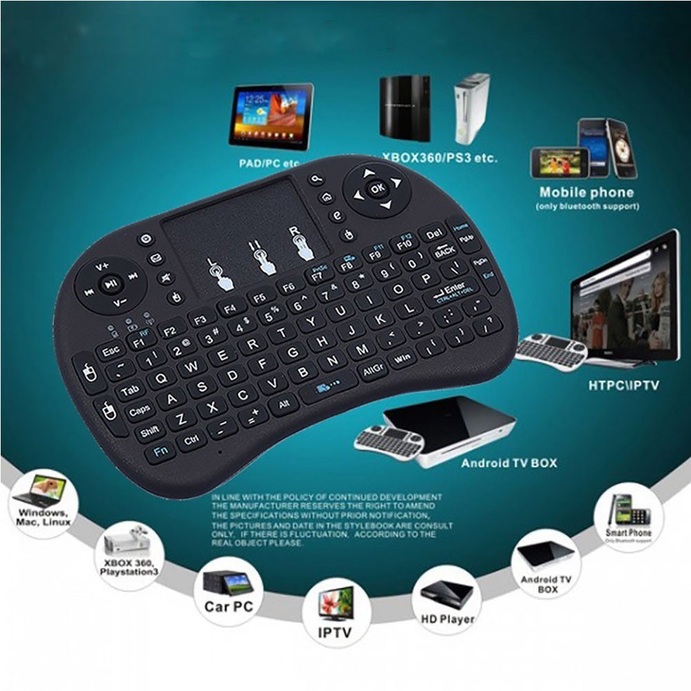 i8 Rechargeable Wireless Bluetooth+USB mini keyboard air mouse Touchpad ...