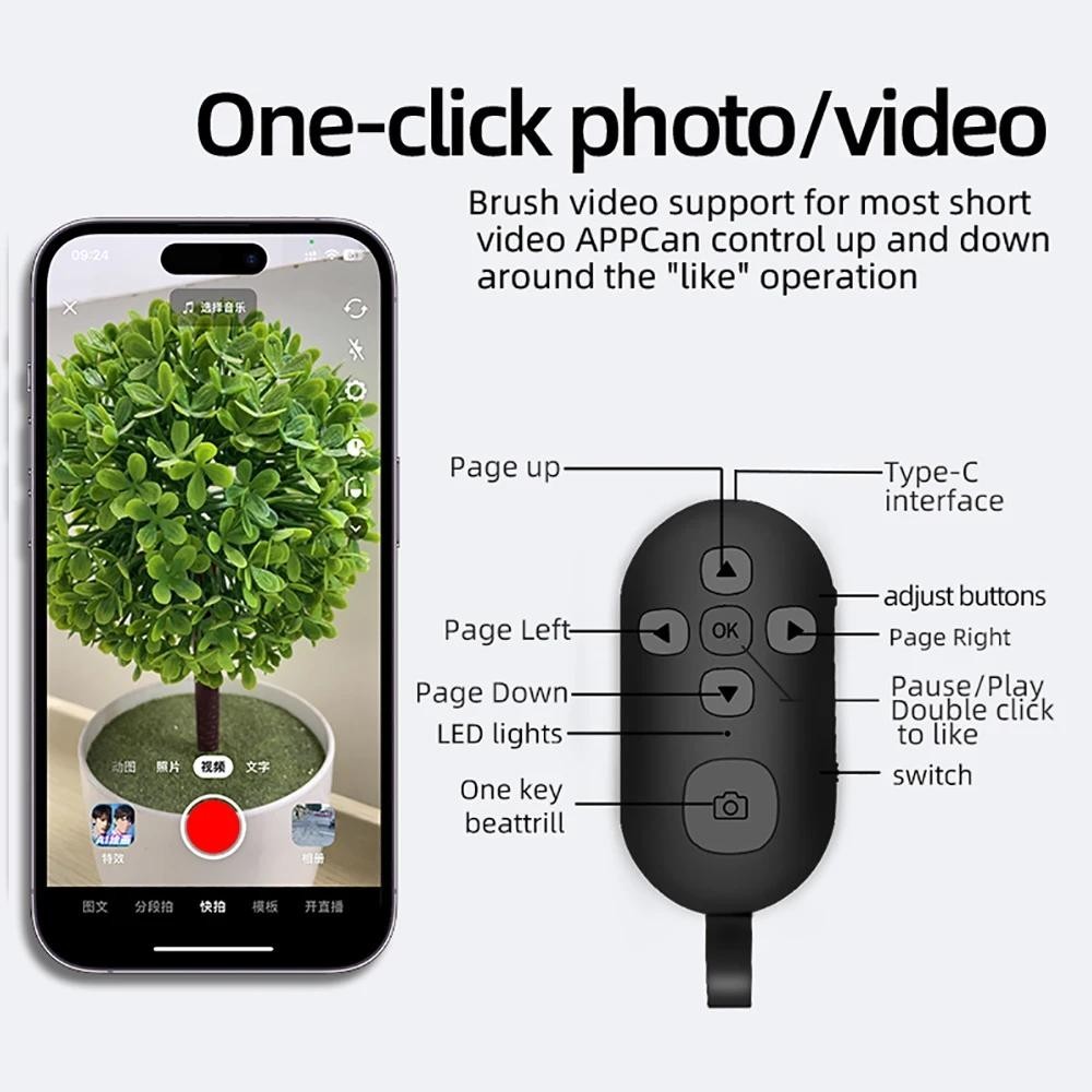 Bluetooth 5.0 Remote Controller Wireless Controller Button for Mobile ...
