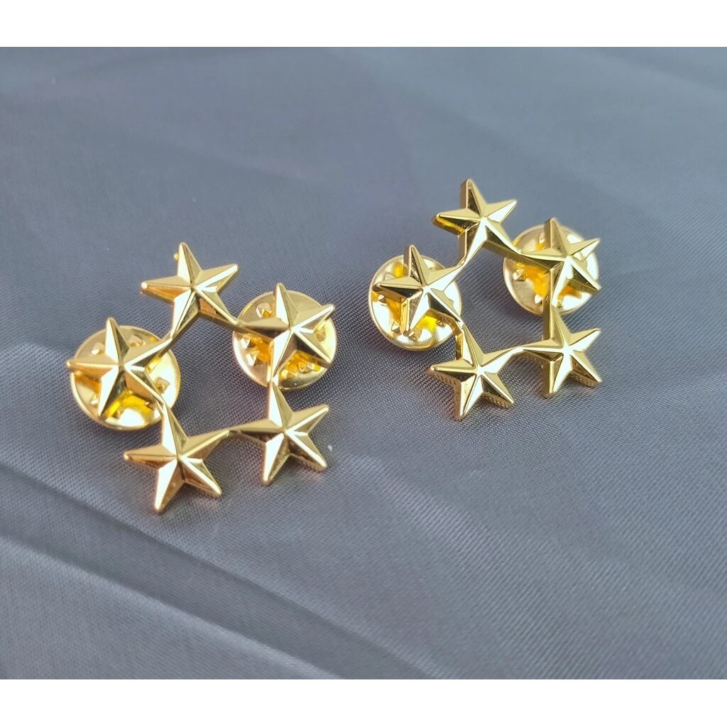 REPRODUCTION WW2 PAIR OF US ARMY OFFICER 5 STAR GENERAL RANK BADGES PIN ...