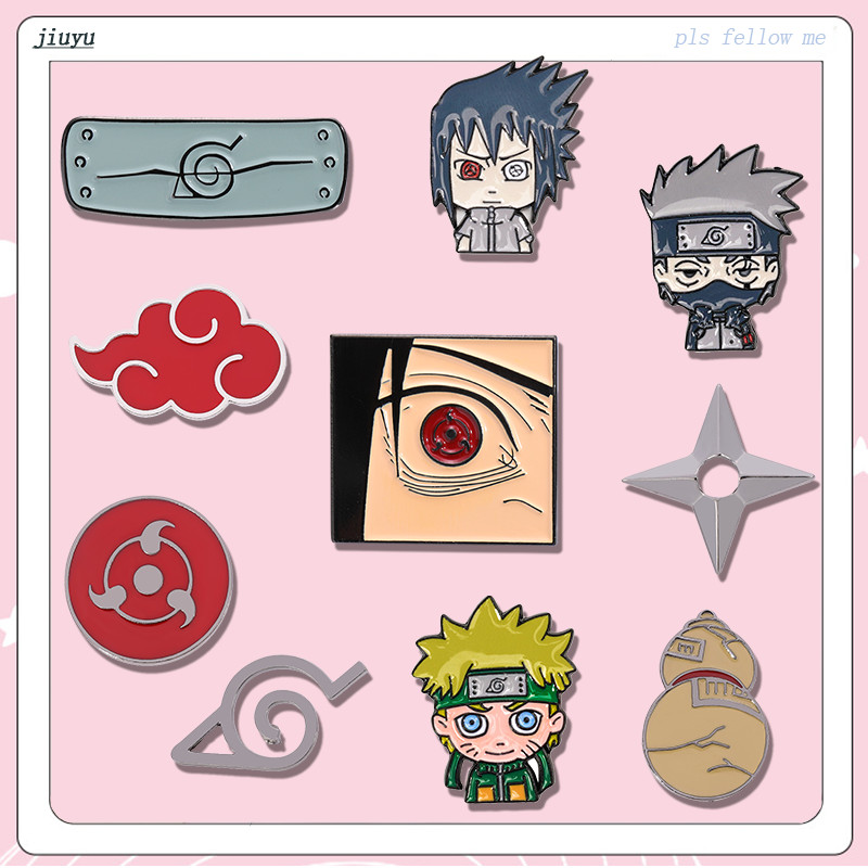 Anime Naruto Uchiha Itachi Orochimaru Brooches Sharingan Muye Forehead ...